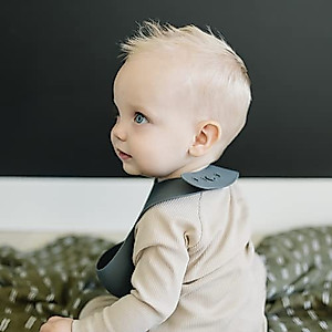 Mebie Baby Silicone Bib, Baby Bibs for Boy or Girl, Adjustable Pocket Bibs for Catching Baby Food Spill