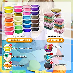 Modeling Clay Kit - 24 Colors Air Dry Ultra Light Magic Clay, Soft & Stretchy DIY Molding Clay with Tools, Animal Accessories, Easy Storage Box Kids Art Crafts Gift for Boys & Girls Age 3-12 year olds