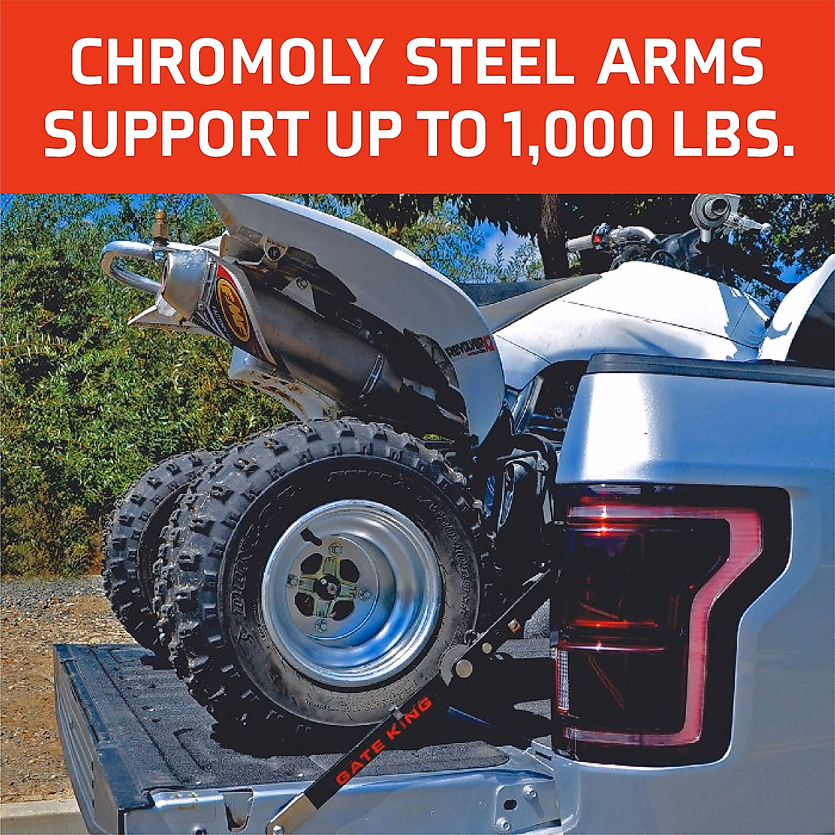 TrendsAuto Gate King Tailgate Adjuster for 2003-2018 Ram 1500 2500 3500 | Replaces Truck Tailgate Cable or Tailgate Assist, Secures Loose Items | Includes Decal | 490318