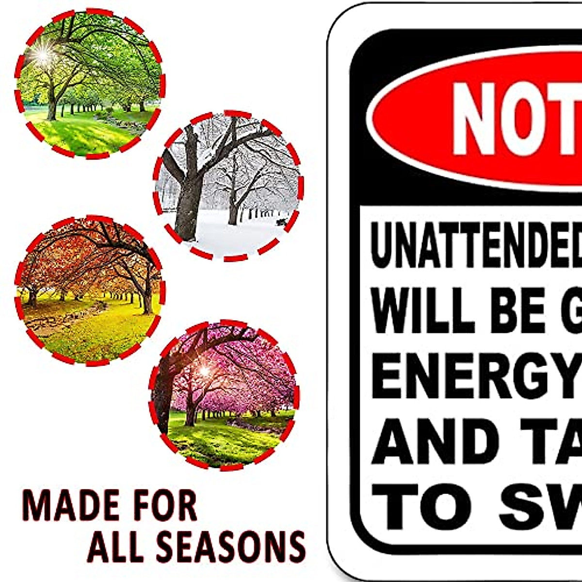 Unattended Children Will Be Given An Energy Drink and Taught to Swear Sign - Funny Room Decor for Home Bar & Man Cave, Metal Wall Art, Wall Decor - Aluminum Composite Indoor Outdoor Signs - 8.5" x 10"