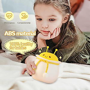 Grehge ght Light for Kids, Cute Little Bee Night Light, Baby Bedroom Lamp with Touch Sensor, 7 Color Changing