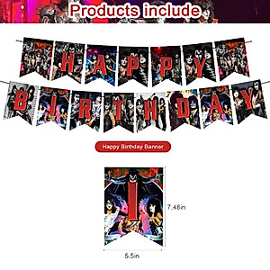 Rock Music Party Decorations,Birthday Party Supplies For Rock Music Band Party Supplies Includes Banner - 12 Cake Toppers - 18 Balloons