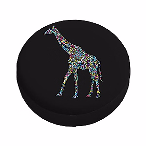 Colorful Landscape Giraffe Funny Tire Cover Universal Fit Spare Tire Protector for Truck, SUV, Trailer, Camper, Rv