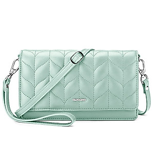 nuoku Women Small Crossbody Purse Cell Phone Wristlet Wallet Purse with RFID Card Slots and Strap for Women