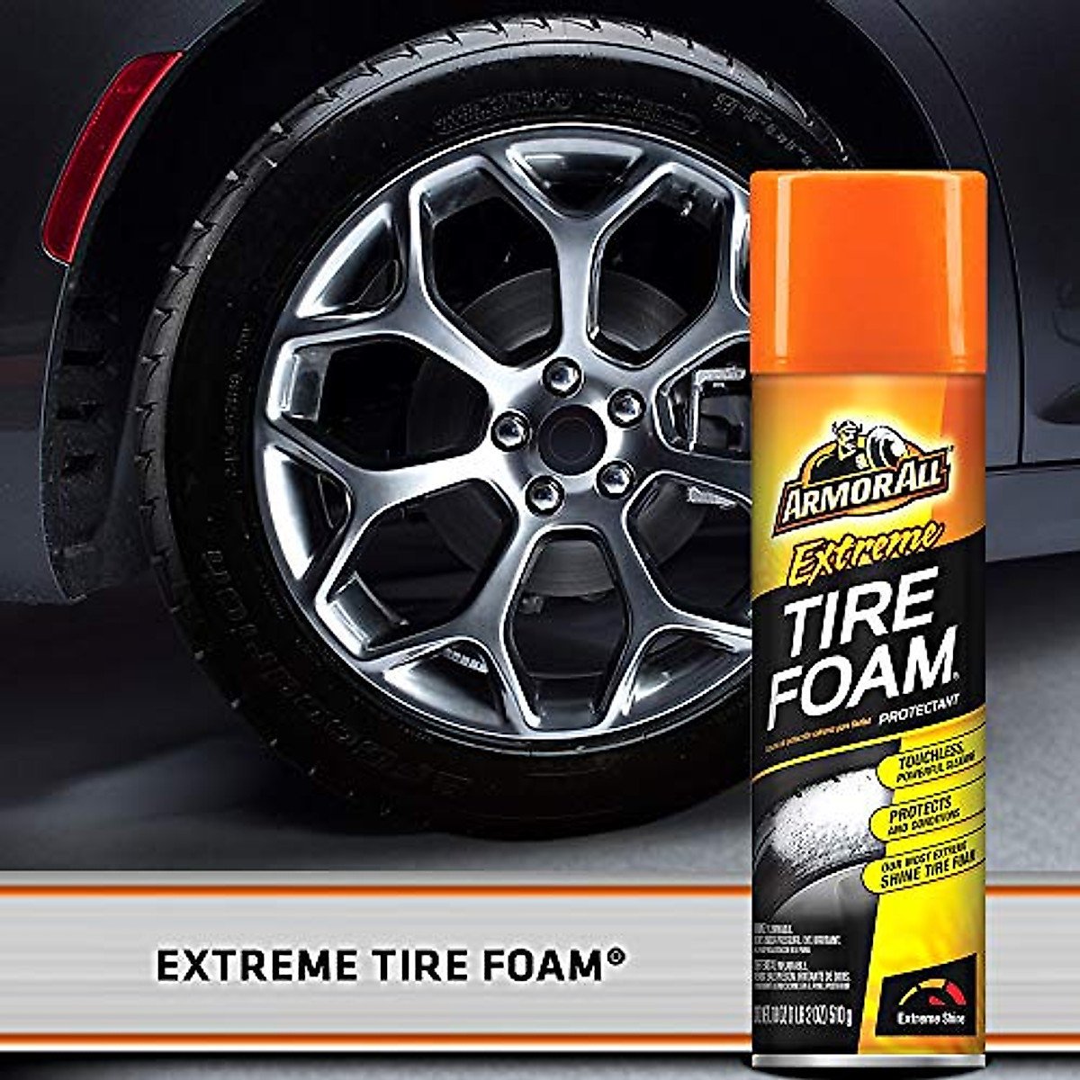 Armor All Extreme Car Tire Foam, Tire Cleaner Spray for Cars, Trucks, Motorcycles, 18 Oz Each