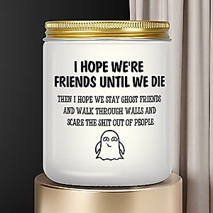Gifts for Women Men, Unique Friendship Gift for Best Friend BFF Bestie, Funny Personalized Birthday Anniversary Christmas Present for Coworker Sister Classmate Female, Lavender Candle for Her Him