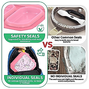 AmazingLife Dinosaur Bento Lunch Box for Kids, Container with Removable Compartment, Ideal Portions Size for Ages 3 to 7, Kids Lunch Container Back to School, Leak Proof, Dishwasher Safe