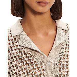 Theory Women's Shrunken Camp Shirt, Bone, Medium