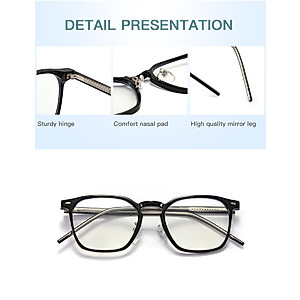 Baililai Blue Light Blocking Glasses - Lightweight Eyeglasses with Blue Ray Filtering for Computer Gaming (17131) (black-C1), 52-20-145