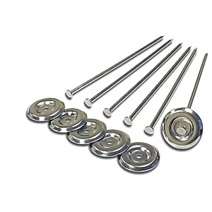 Prest-O-Fit Patio Rug Stone Gray 6 Ft. x 15 Ft Patio Rug Stakes - Pack of 6 Silver