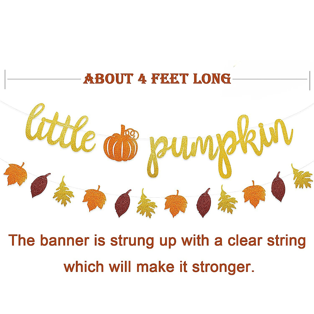 Glitter Little Pumpkin Banner Fall Baby Shower Gender Reveal Birthday Party for Kid's Birthday Party Decor Autumn Thanksgiving little pumpkin baby shower decorations