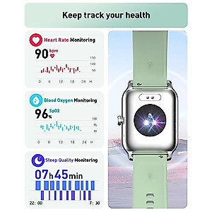 Gydom Smart Watches for Men Women with Alexa Answer/Make Calls, 1.8" Touch Screen Fitness Activity Tracker, IP68 Waterproof Heart Rate Sleep Monitor for iPhone Android Anniversary Birthday Gifts Green