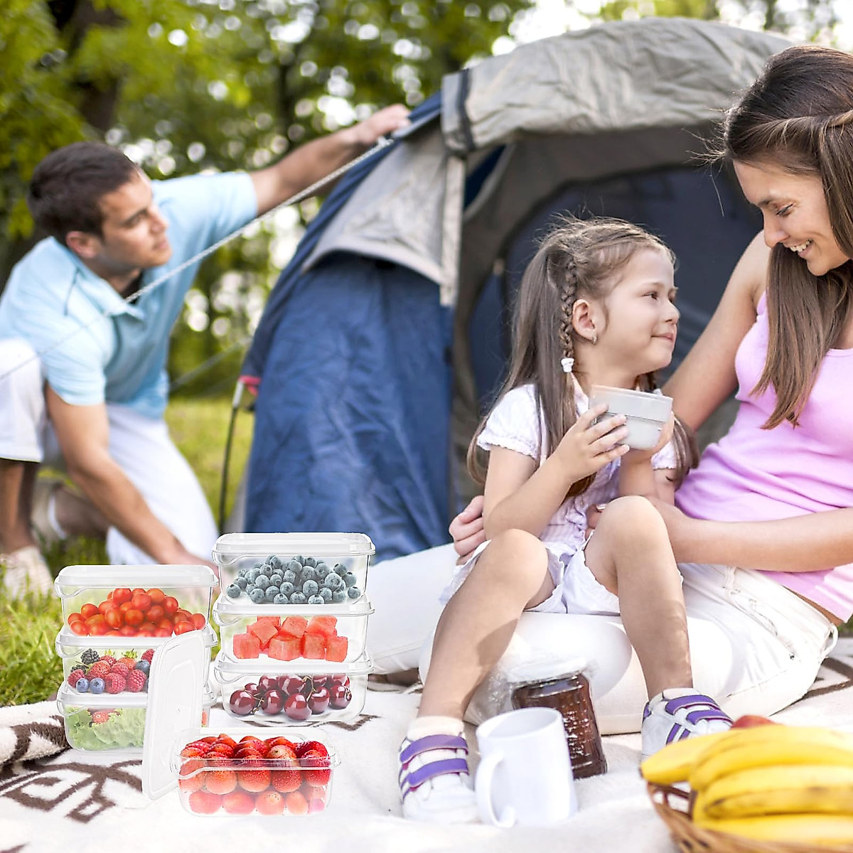 ZEAYEA 12 Pack Sliced Cheese Container for Fridge, Cheese Storage Box with Airtight Lid, Stackable Plastic Freezer Preservation Storage Container for Fresh, BPA Free, Dishwasher Safe