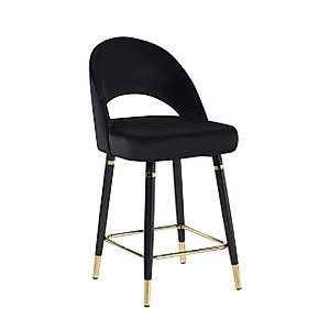 Coaster Furniture Lindsey Arched Back Upholstered Counter Height Stools Black (Set of 2) 193569