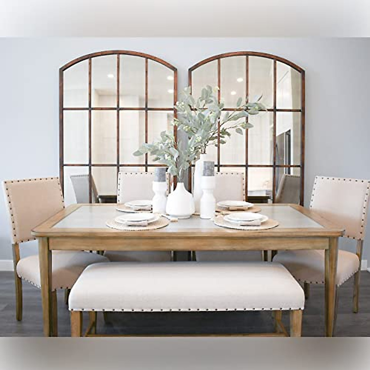 Antiqued Window Arch Wall Floor Mirror XL 82"