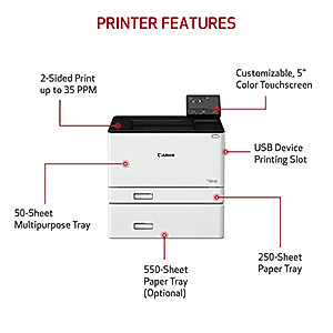 Canon Color imageCLASS LBP674Cdw - Wireless, 2-Sided Laser Printer with 3 Year Limited Warranty,White