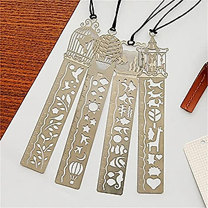 LDCHNH Cute Kawaii Creative Horse Birdcage Hollow Metal Bookmark Ruler for Kids Student Gift School Supplies