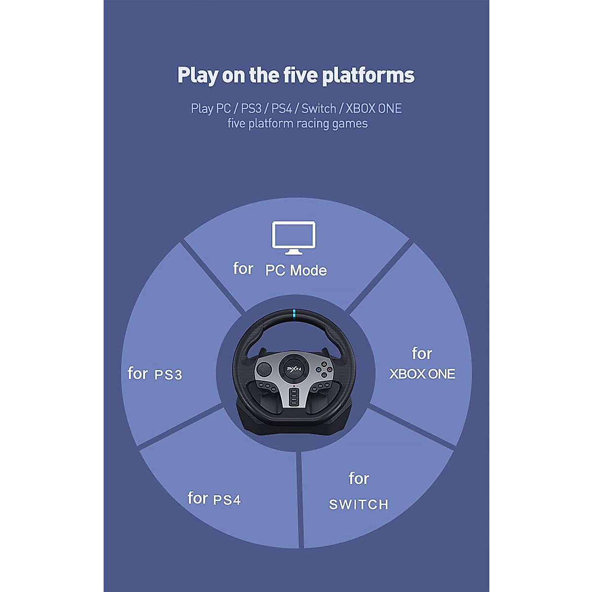 PXN V9 PC Steering Wheel with Pedals and Shifter 270/900 Degree Gaming Racing Wheel for PC,PS4,PS3,Xbox One, Xbox Series X/S,N-Switch (NOT Support Mac/PS5)