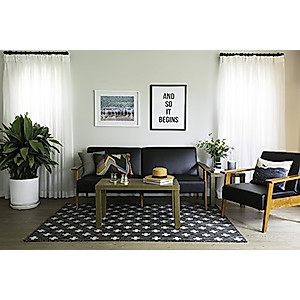 Novogratz by Momeni Villa Collection Umbria Indoor/Outdoor Area Rug, Charcoal, 2'0" x 3'0" Size Mat for Living Room, Bedroom, Dining Room, Nursery, Hallways, and Home Office