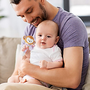 Funsland Baby Rattles Toys Soft Plush Hand Rattles Hand Grip Toys Stuffed Animal Rattles Shaker for 3 6 9 12 Months Infants Newborn 2 Pack