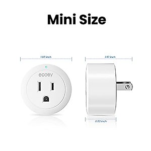 Ecoey Smart Plug - Smart Home Wi-Fi Outlet with Timing and Appointment Function, Smart Plugs with Voice Control, Familywell Pro/Tuya APP, ETL Listed, GW2001, 4 PACKS