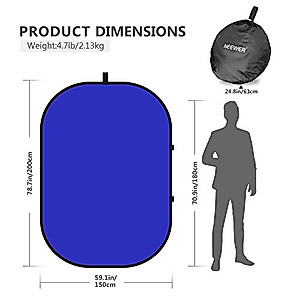 Neewer 2-in-1 Chromakey Blue/Gray Screen Collapsible Backdrop Double Sided Pop Out Twist Gray/Blue Background 5'x7'/150x200cm Chroma-Key Blue/Gray, Foldable Panel with Zipper Carry Bag