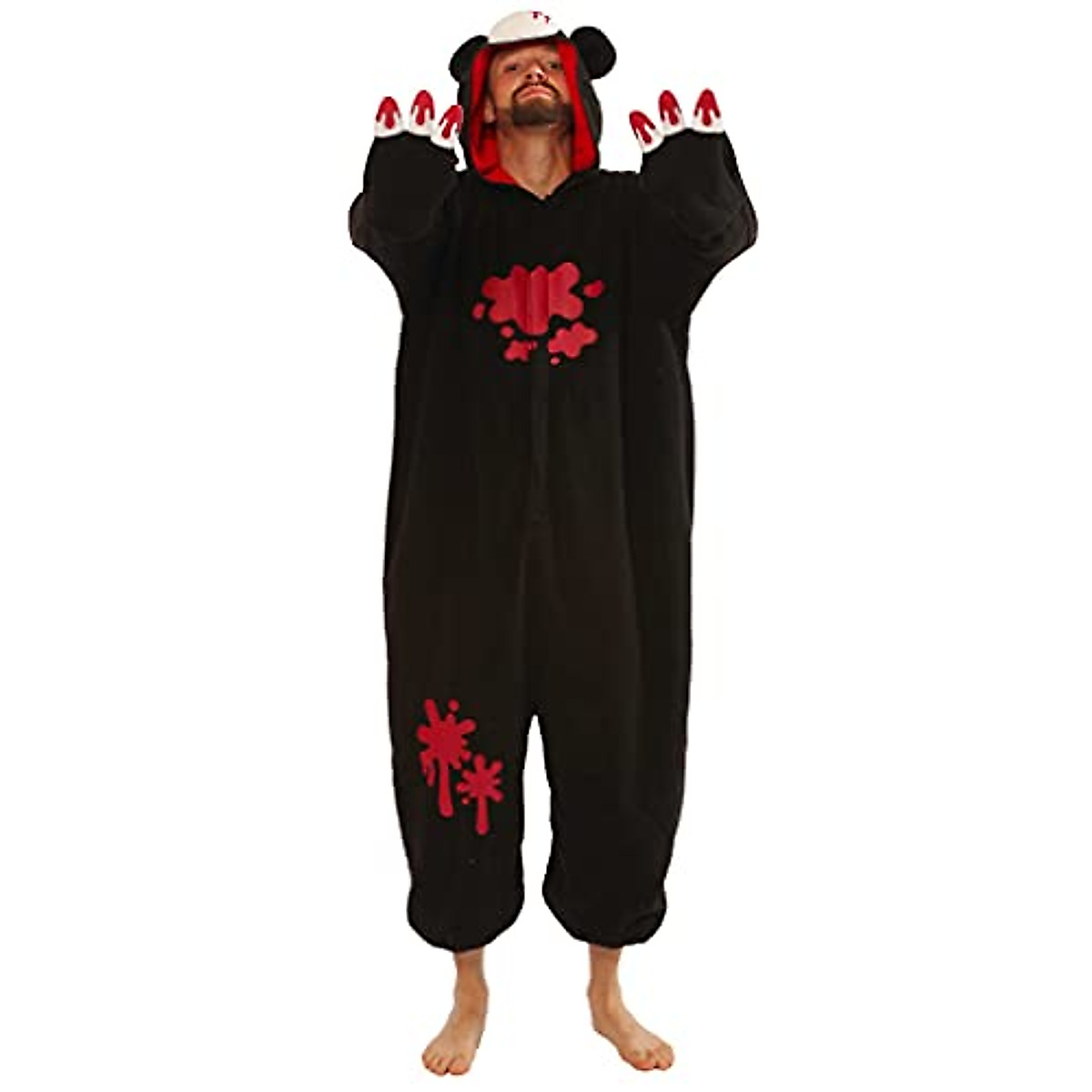 SAZAC Gloomy Bear Kigurumi - Onesie Jumpsuit Halloween Costume (Black)