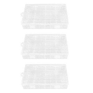 VICASKY 3Pcs Clear Organizer Box with Dividers 12 Compartment Bead Organizer Hardware Accessories Box Earrings Organizer for Bead Storage Fishing Tackle Loom Bands