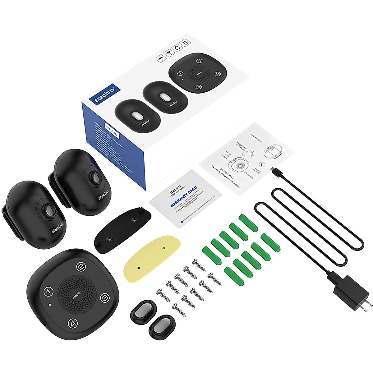 Driveway Alarm, Outdoor Waterproof Motion Sensor, Wireless Driveway Alarm System, 2 PIR Motion Detectors & 1 Receiver, Expandable House Alarm Systems for Home & Property