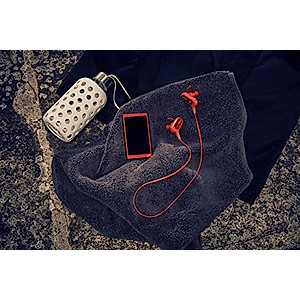 Sony Extra Bass Bluetooth Headphones, Best Wireless Sports Earbuds with Mic/ Microphone, IPX4 Splashproof Stereo Comfort Gym Running Workout up to 8.5 hour battery, red