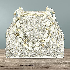 Aheli Potli Bags for Women Evening Bag Clutch Ethnic Bride Purse with Drawstring (P65W)