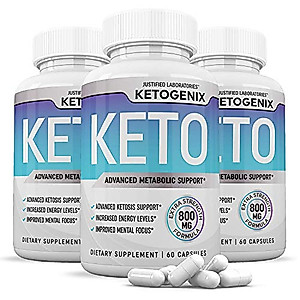 Ketogenix Keto Pills Ketogenic Supplement Includes goBHB Exogenous Ketones Advanced Ketosis Support for Men Women 180 Capsules 3 Bottles