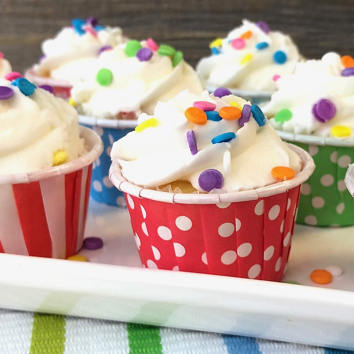 Red Bulk MINI Candy Nut Paper Cups- Christmas Valentine 4th of July Party Supply - Mini Baking Liners - Red Polka Dot - 100 Pack