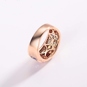 KnBoB Women Rainbow Square Shape 2.32ct Sapphire Ring 18K Gold Promise Wedding Engagement Bridal Anniversary Ring Size 4.5