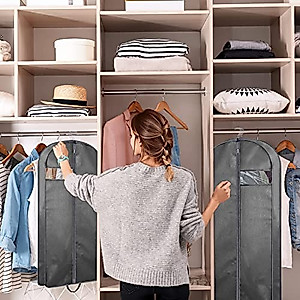 VIVUCY 40"/50 "garment bags for Closet Storage(2pcs40"+2pcs50")Garment Bags for Hanging Clothes, Suit Bags for Men Travel with Handles Garment Bags For Storage to Suit Jacket Shirt Coat Dresses