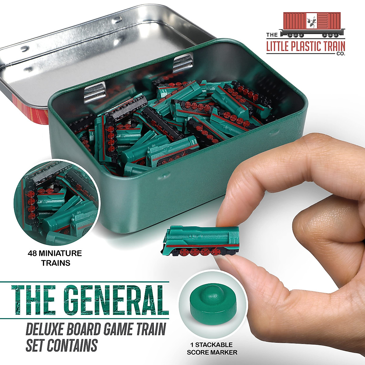 Deluxe Board Game Train Sets | Player Pieces for Ticket to Ride and Other Adult, Family, and Kids Train Board Games | Upgraded Miniatures | Complete Set of 5