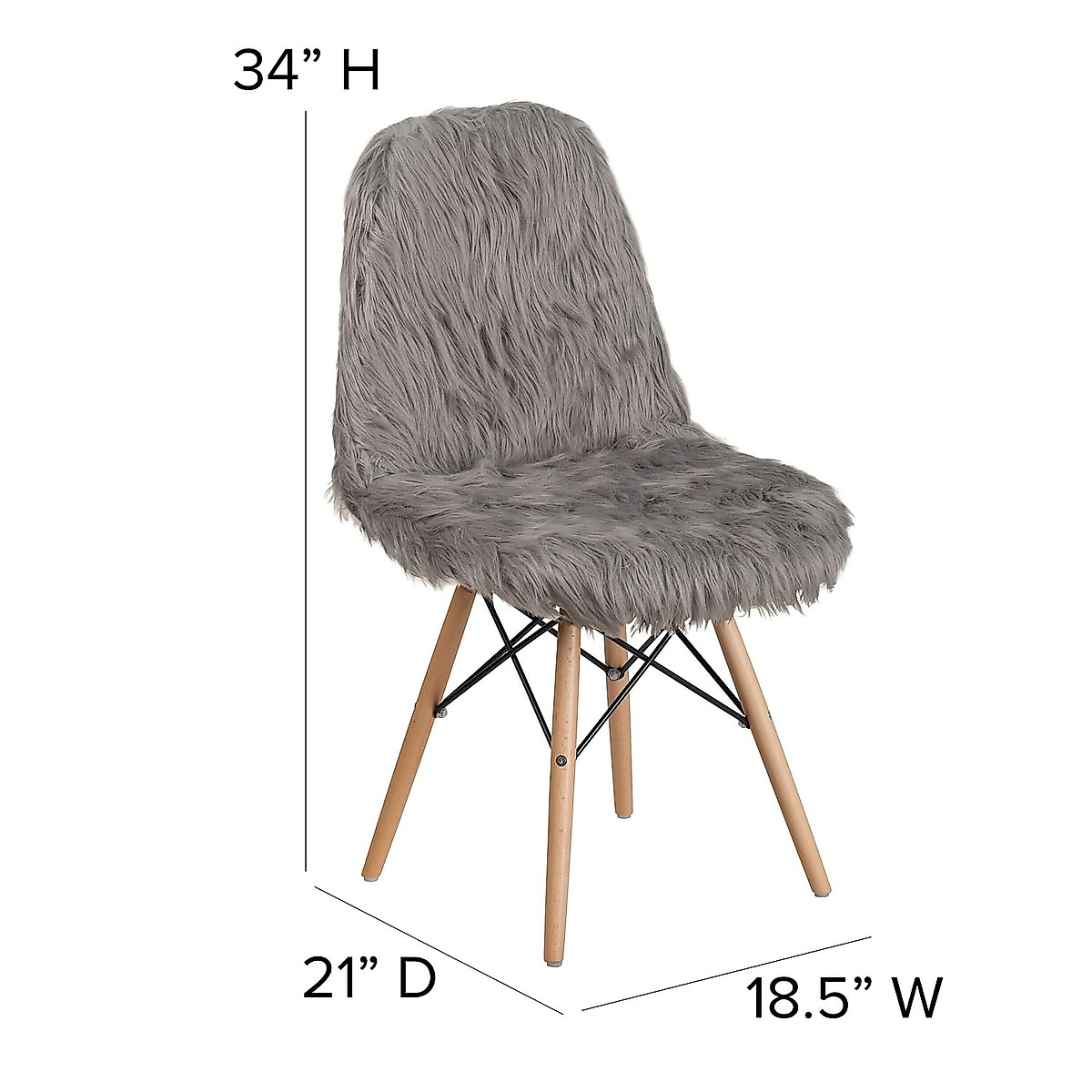 Flash Furniture Shaggy Dog Charcoal Grey Accent Chair