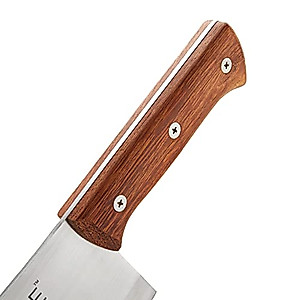 Juvale Stainless Steel Meat Cleaver Knife with Wooden Handle, Heavy Duty Bone Chopper for Butcher, Slicing Vegetables (8 In)