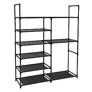 6-Tier Shoe Rack Storage Organizer, Shoe Rack Storage Closet Portable Boot Organizer Shoe Racks Space Saving, Shelves Holds