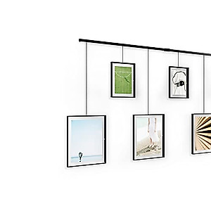 Umbra Exhibit Picture Frame Gallery Set, Adjustable Wall Collage Displays Nine Photos (Four 5x7" and Five 8x10"), Set of 9, Black