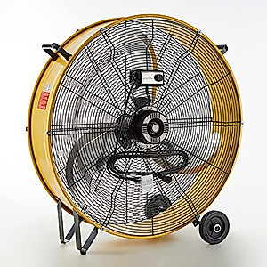 HiCFM 13000 CFM 30 inch Heavy Duty High Velocity Barrel Floor Drum Fan With Powerful 1/3HP Motor, 9ft Power Cord for Workshop, Garage, Commercial or Industrial rooms - UL Safety Listed