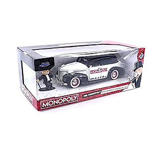 Jada Toys Mr. Monopoly 1:24 1939 Chevrolet Master Deluxe Die-cast Car w/ 2.75" Rich Uncle Pennybags Figure, Toys for Kids and Adults (33230)