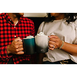 Simple Modern Travel Coffee Cup with Lid and Handle | Reusable Insulated Stainless Steel Iced Coffee Mug Cold Brew Tumbler and Tea Cup | Scout Collection | 12oz | Riptide