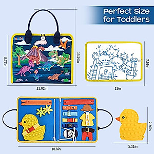 Comirth Busy Board, Montessori toys for 1 2 3 4 year old - Sensory Toys for Toddlers, Educational Preschool Learning Activities Airplane Toddler Travel Toys, Autism Busy Book Fidget Toys Boy Girl Gift