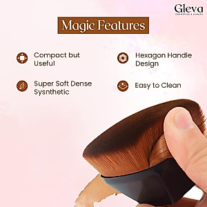 DAMUZHI Foundation Brush Makeup Brush, Foundation brush for liquid makeup, Kabuki Makeup Brush for Blending Liquid, Cream or Flawless Powder Cosmetics with Protective Case(Black & Pink)