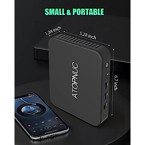 ATOPNUC Ubuntu Linux Mini PC,Intel Celeron N4020 Linux Computer 4GB RAM 128GB eMMC,Fanless Micro Desktop Computer Suppport HDMI&VGA,2.4/5G WiFi,BT5.0,Gigabit Ethernet for Business, Home