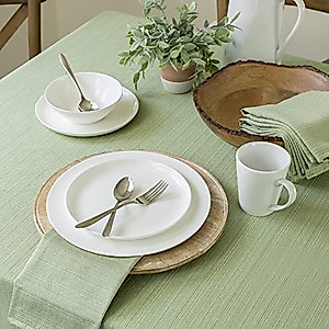 Benson Mills Textured Fabric Tablecloth (60" x 120" Rectangular, Light Green)