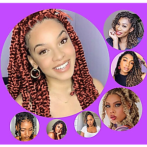 Passion Twist Hair 12 Inch Water Wave Crochet Hair for Black Women Short Passion for Butterfly Locs 8 Packs Bob Spring Synthetic Curly Twist Braiding Hair Extensions 1B Natural Black1