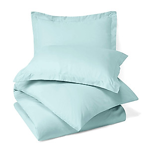 Clara Clark Duvet Cover Ultra Soft Double Brushed Microfiber - Comforter Cover with Button Closure and 2 Pillow Shams, Light Blue, Full - 80"x90"