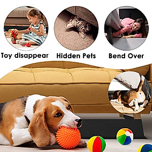 NA Rovepic 394 Inch Couch Gap Blocker Adjustable Bumper for Under Furniture with 19.5 Inch Adhesive Mounting Strap Avoid Things Sliding Under Furniture Bumper Stopper Guards for Bed Bottom (Black)